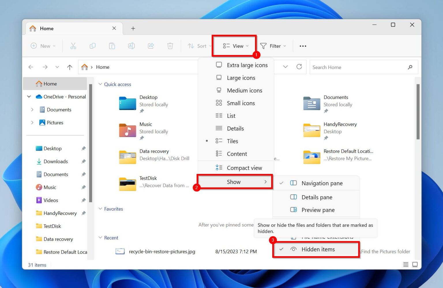 Sådan gendannes den forsvundne Min Billeder-mappe på Windows
