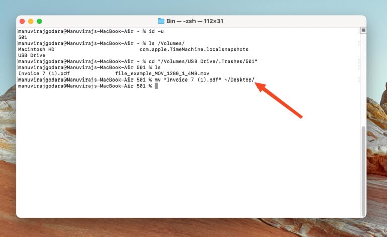 使用mac终端恢复删除文件的方法：所有选项